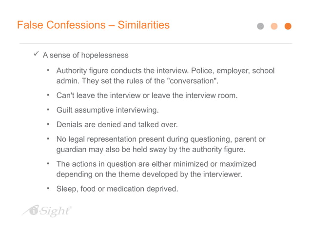 Interview Techniques and False Confessions | PPT | Law