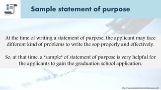 Sample statement of purpose of any kind for you (sample) | PPTX