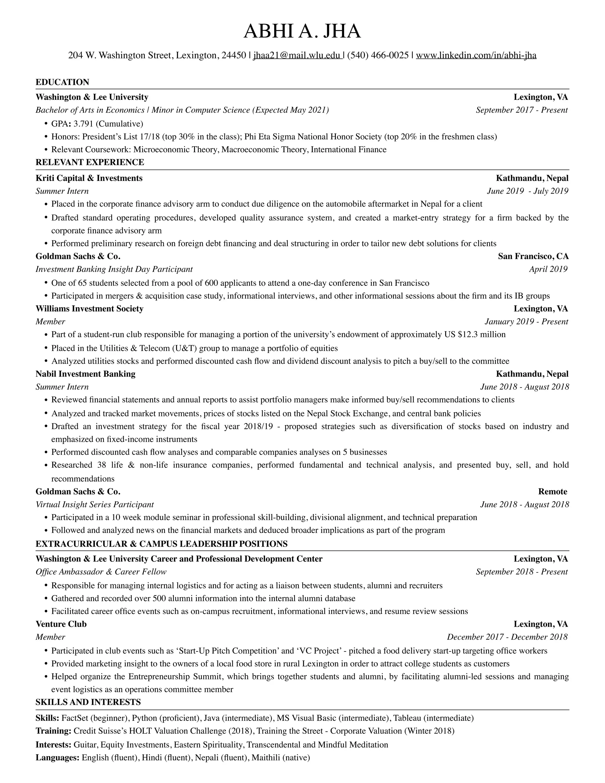 Abhi Jha Resume | PDF