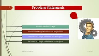Influence of Design Parameters on the Singularities and Workspace of a ...