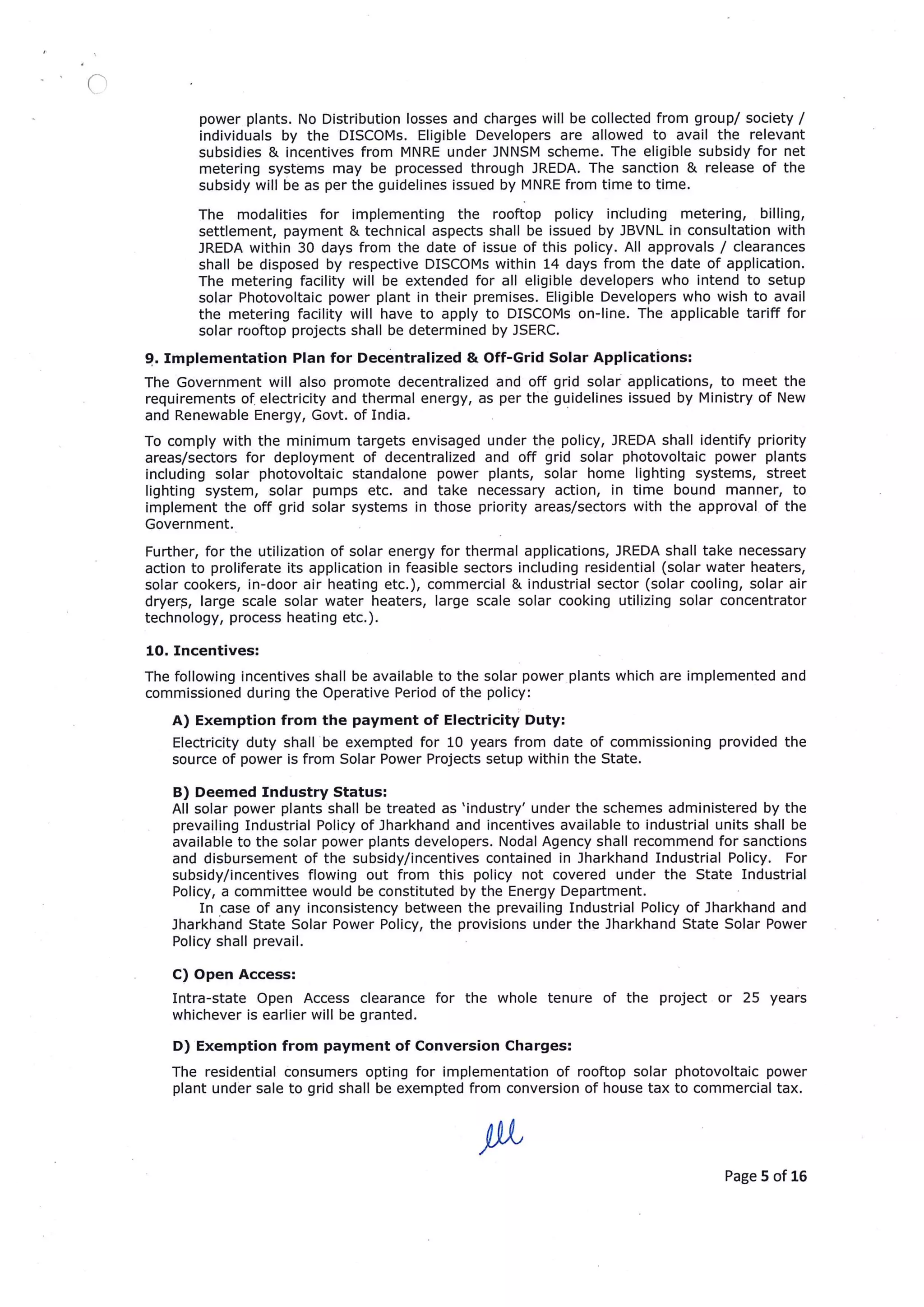 Jharkhand solar-power-policy-2015 | PDF