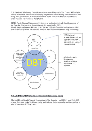 Jharkhand Pre-matric scholarship scam | PDF