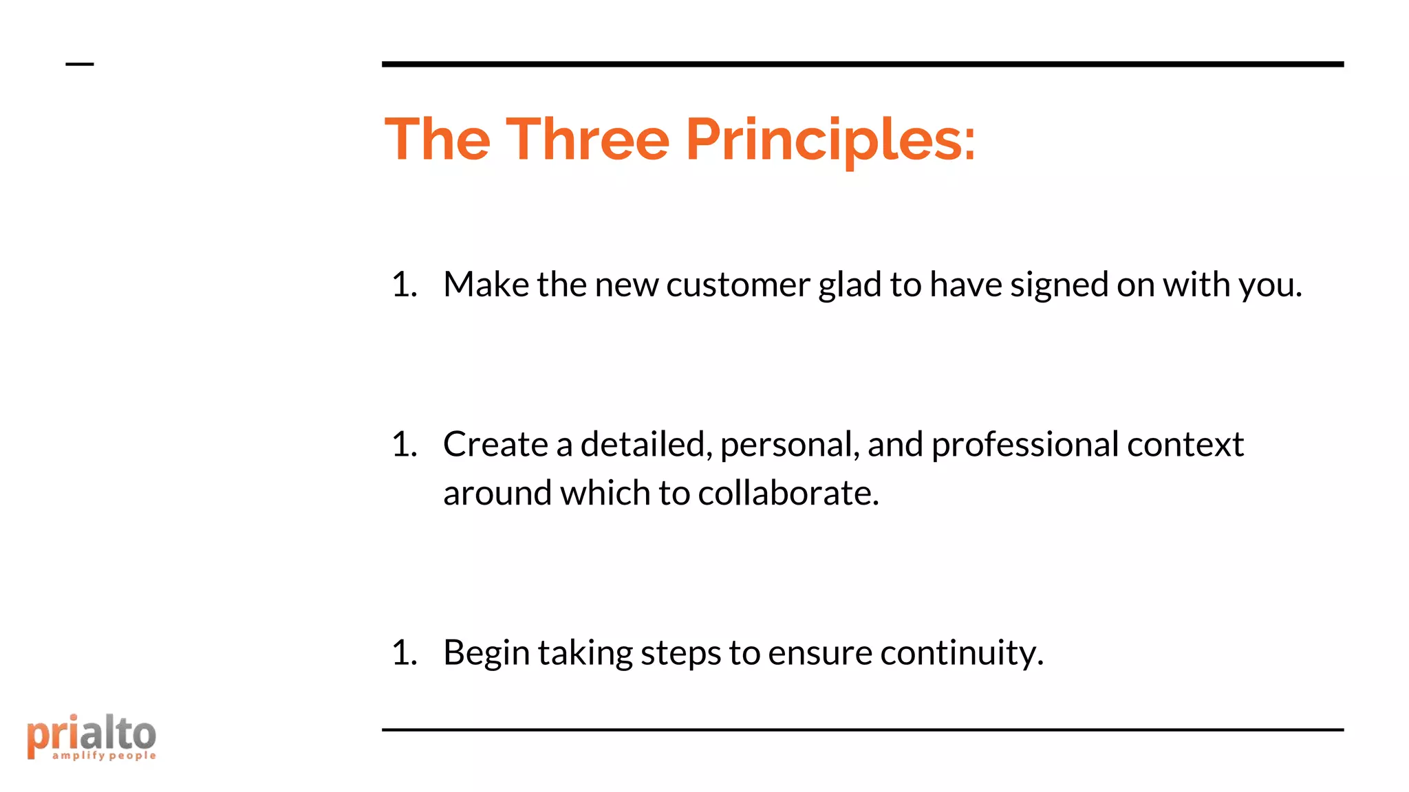 Three Principles for Successful Client Onboarding | PPT