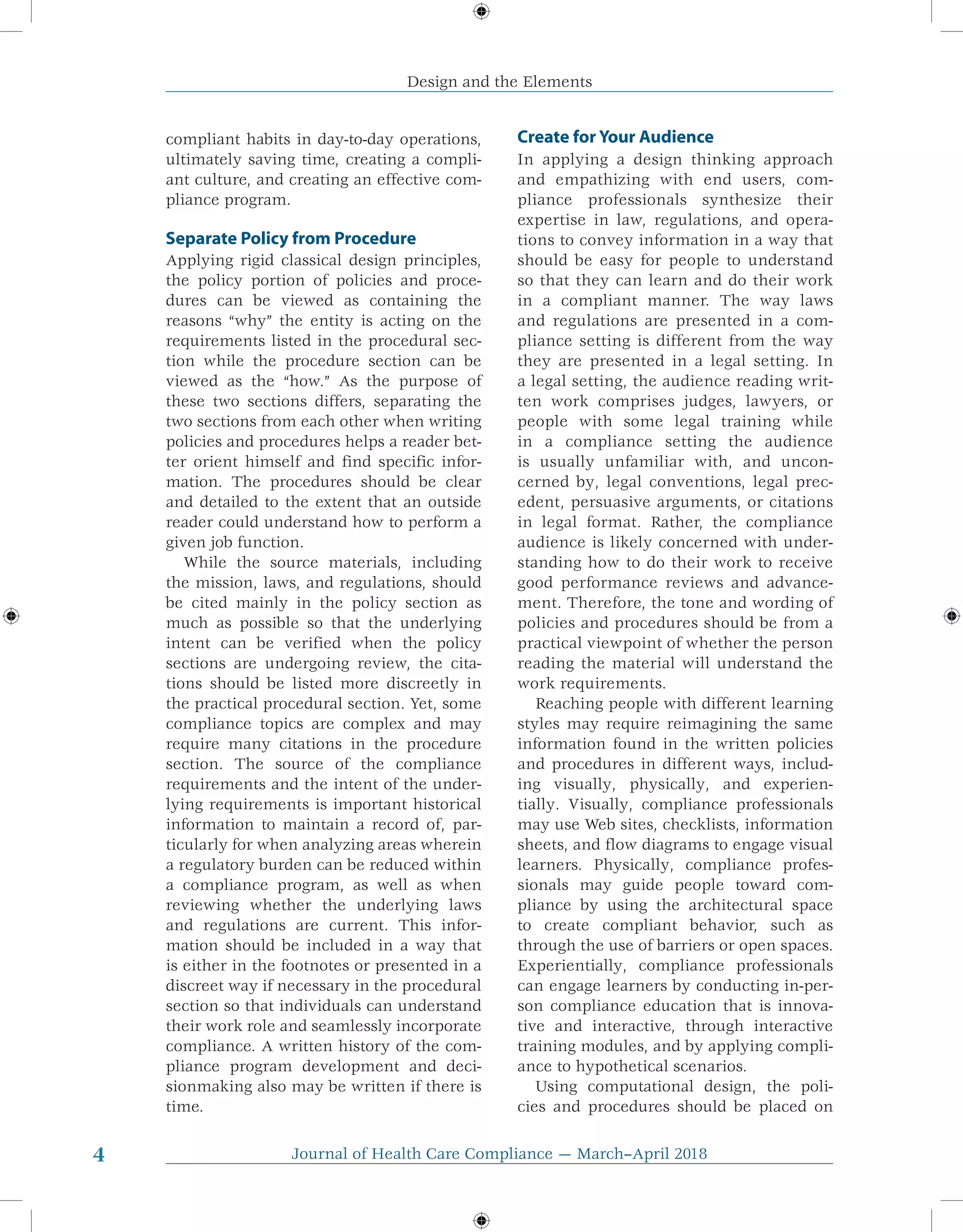 Design and the Elements of an Effective Compliance Program | PDF