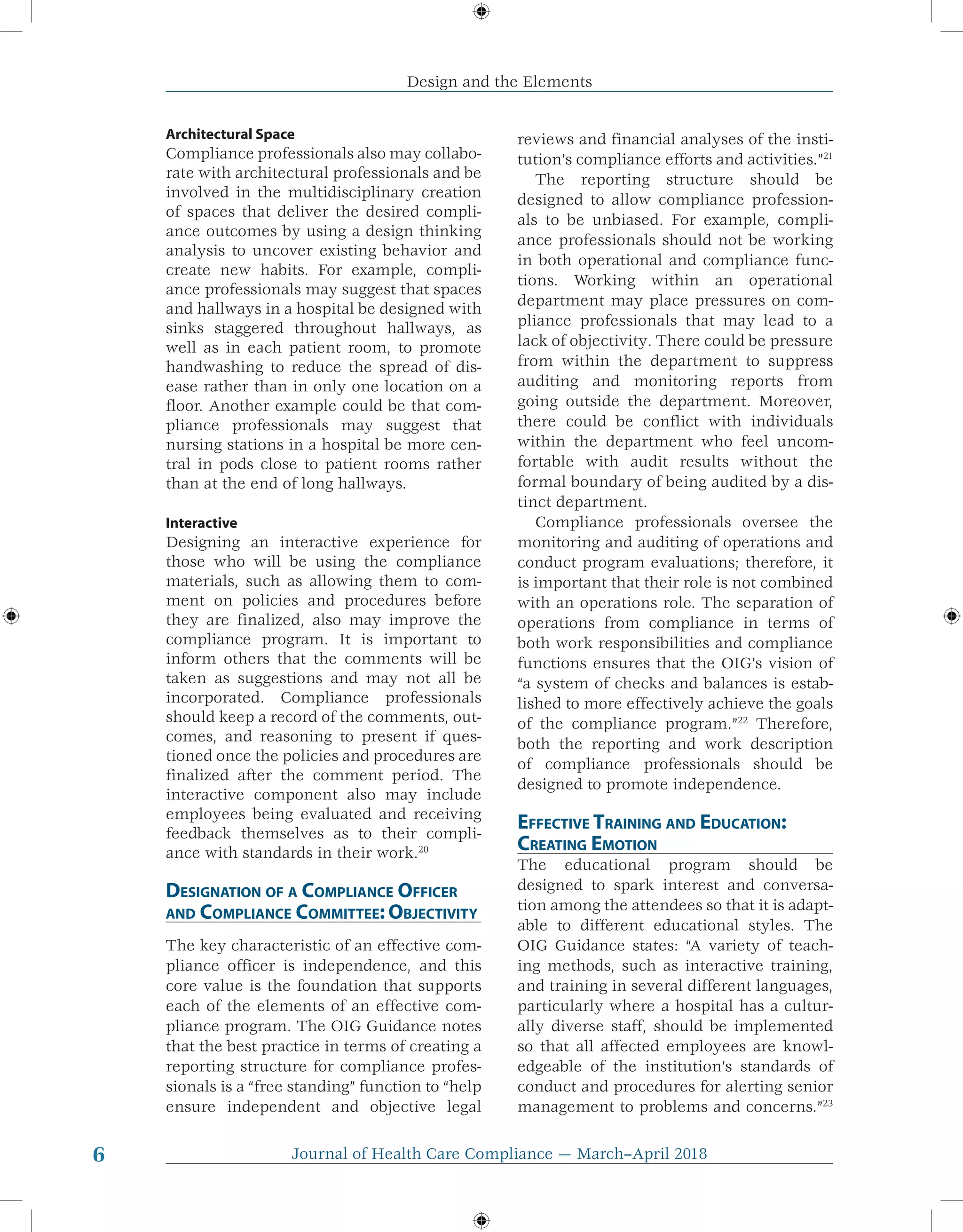 Design and the Elements of an Effective Compliance Program | PDF