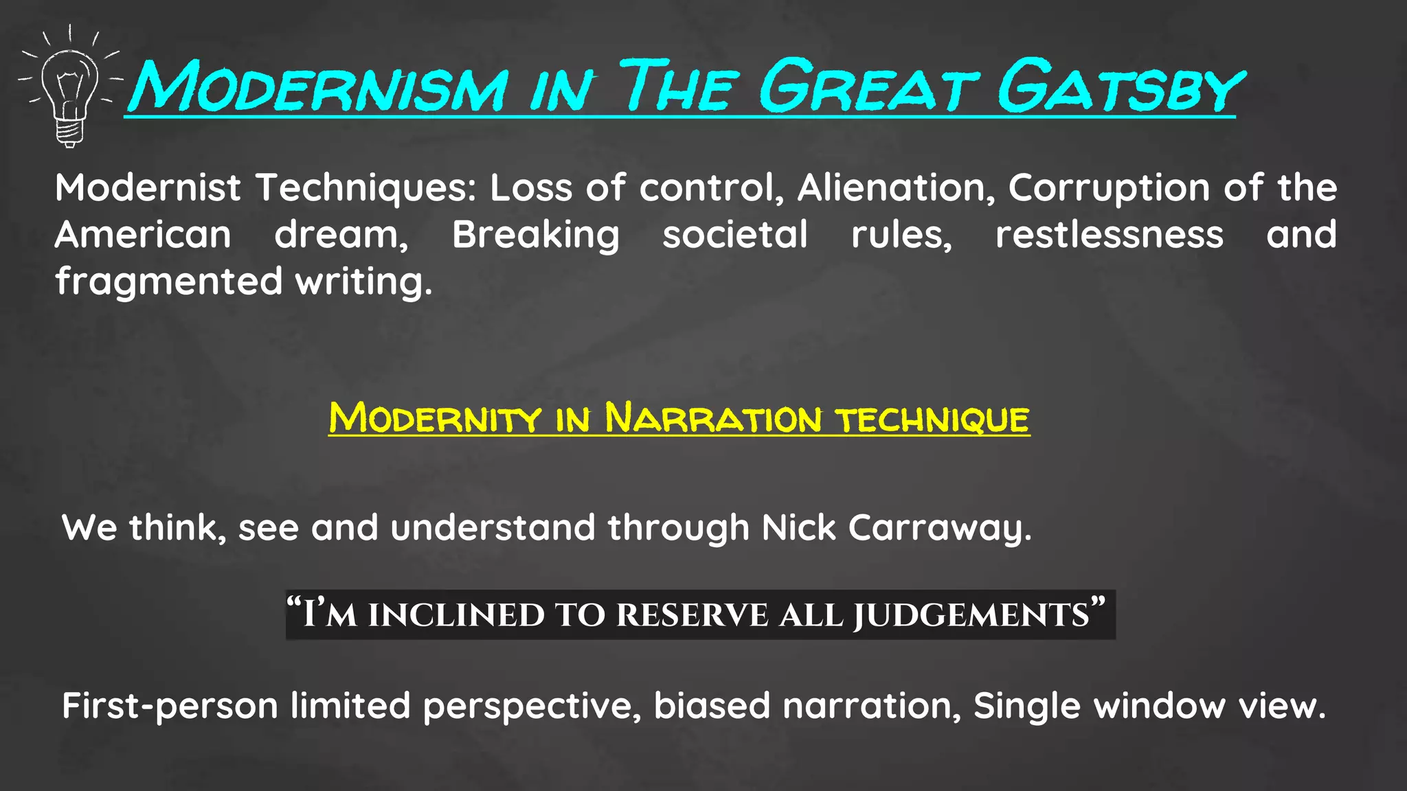 Modernism in F. Scott Fitzgerald's The Great Gatsby | PPTX