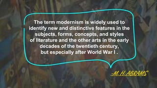Modernism in F. Scott Fitzgerald's The Great Gatsby | PPTX