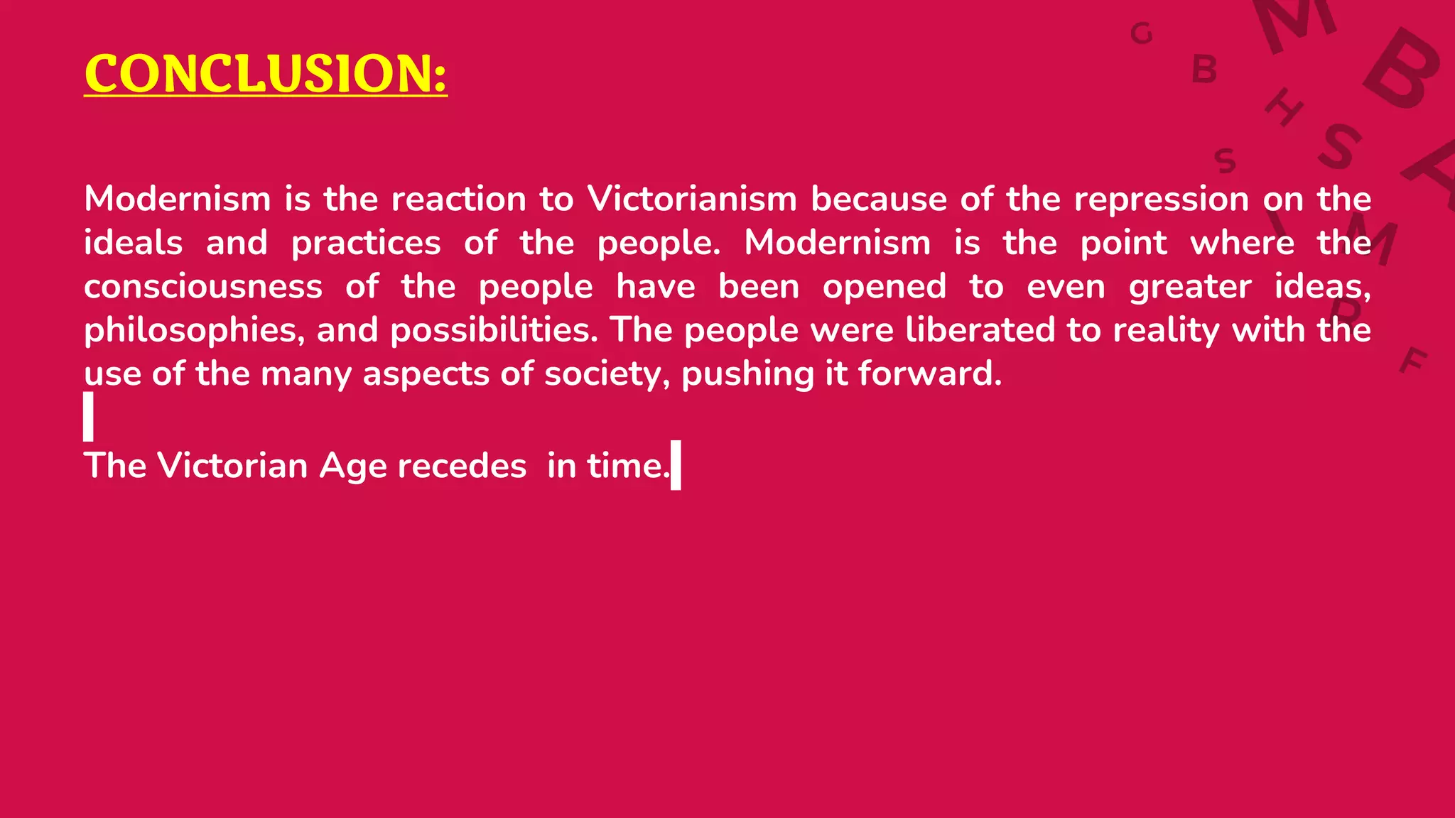 VICTORIANISM VS MODERNISM | PPTX