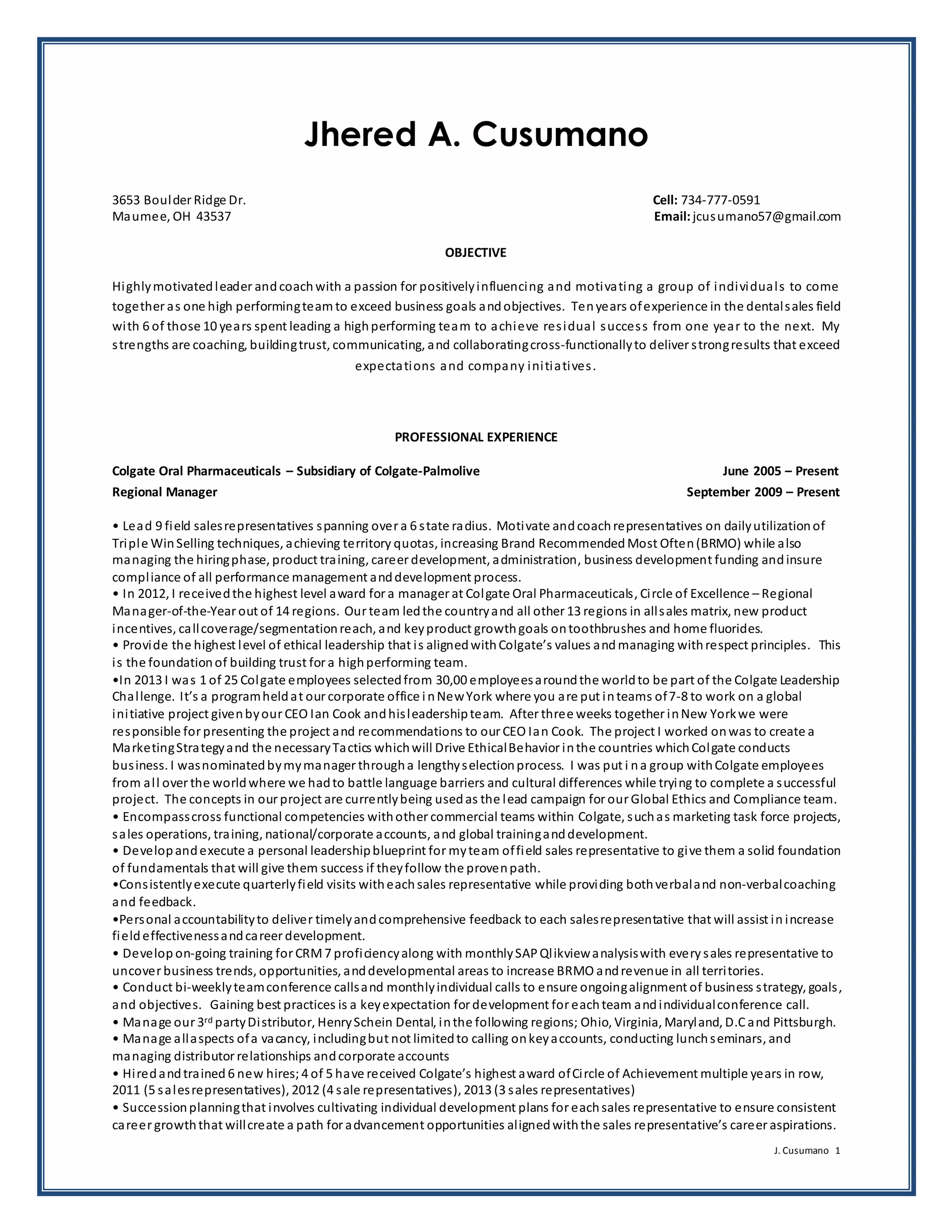 Jhered Cusumano Resume | DOCX