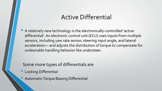 Differential in Automobiles | PPTX