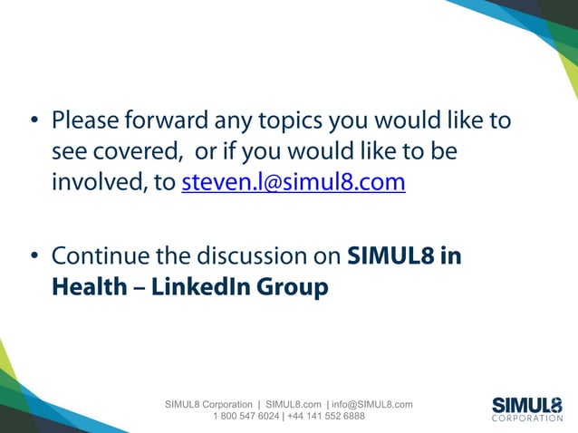 Emergency Department Throughput: Using DES as an effective tool for decision making with SIMUL8 ...