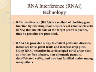Gene silencing techniques for crop improvement | PPTX