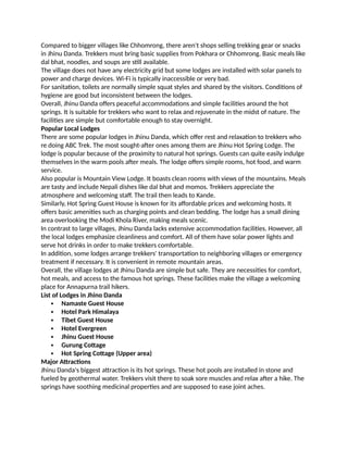 Jhino Danda: Popular for Natural Hot Springs | DOCX