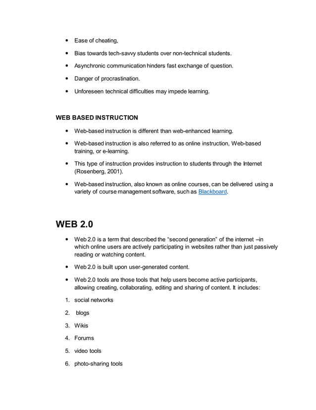 Web Enhanced Learning | PDF