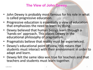 JOHN DEWEY THE FATHER OF EDUCATIONAL PHILOSOPHY | PPTX