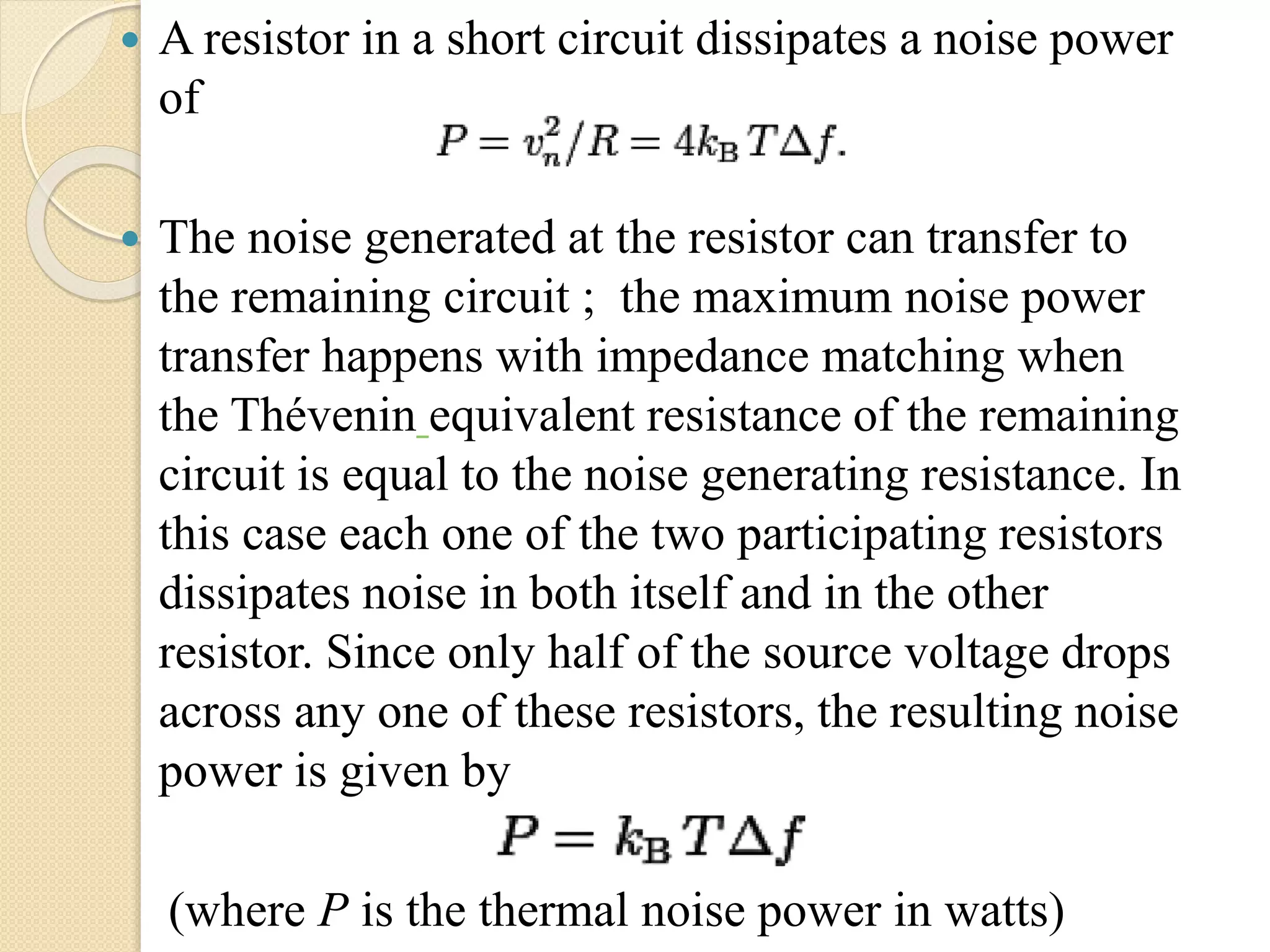 Jhonson nyquist noise | PPTX