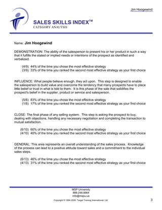 My Sales Skills Index Results | PDF