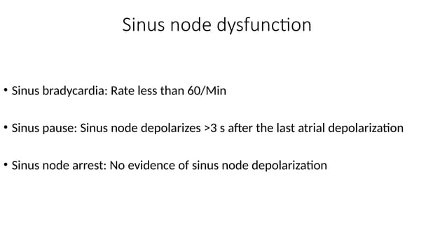 ecg on BRADYCARDIA sinus node dysfunction av block | PPT