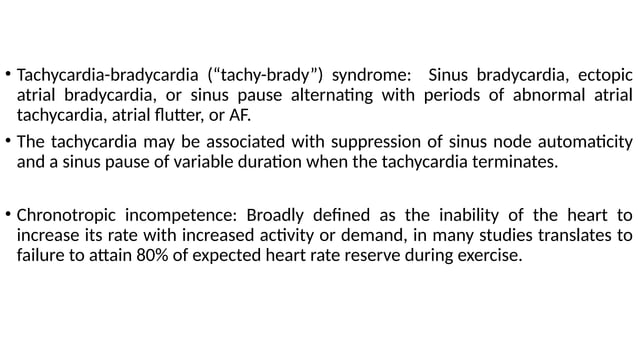 ecg on BRADYCARDIA sinus node dysfunction av block | PPT
