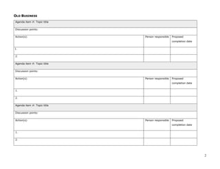 JHSC-Minutes-Template- for fire and safety committee meetings | PPT