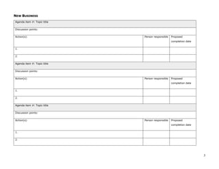 JHSC-Minutes-Template- for fire and safety committee meetings | PPT