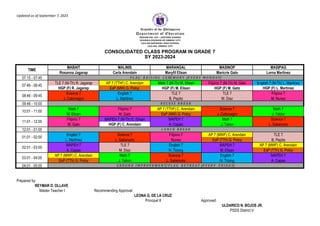 JHS Consolidated Class Program Sep. 2023 | PDF