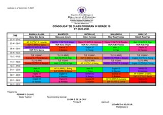 JHS Consolidated Class Program Sep. 2023 | PDF