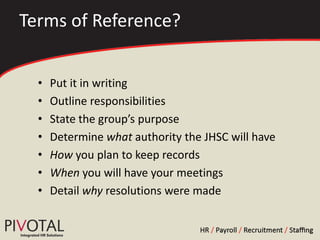 Effective JHSC, Protecting Your Bottom Line | PPT