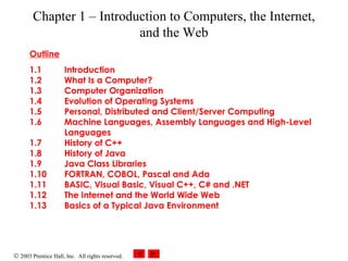 Introduction to Computers, the Internet and the Web | PPT