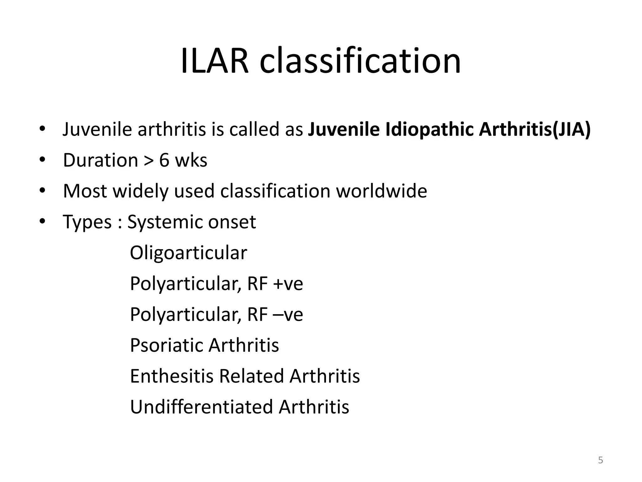 Juvenile Idiopathic Arthritis | PPTX