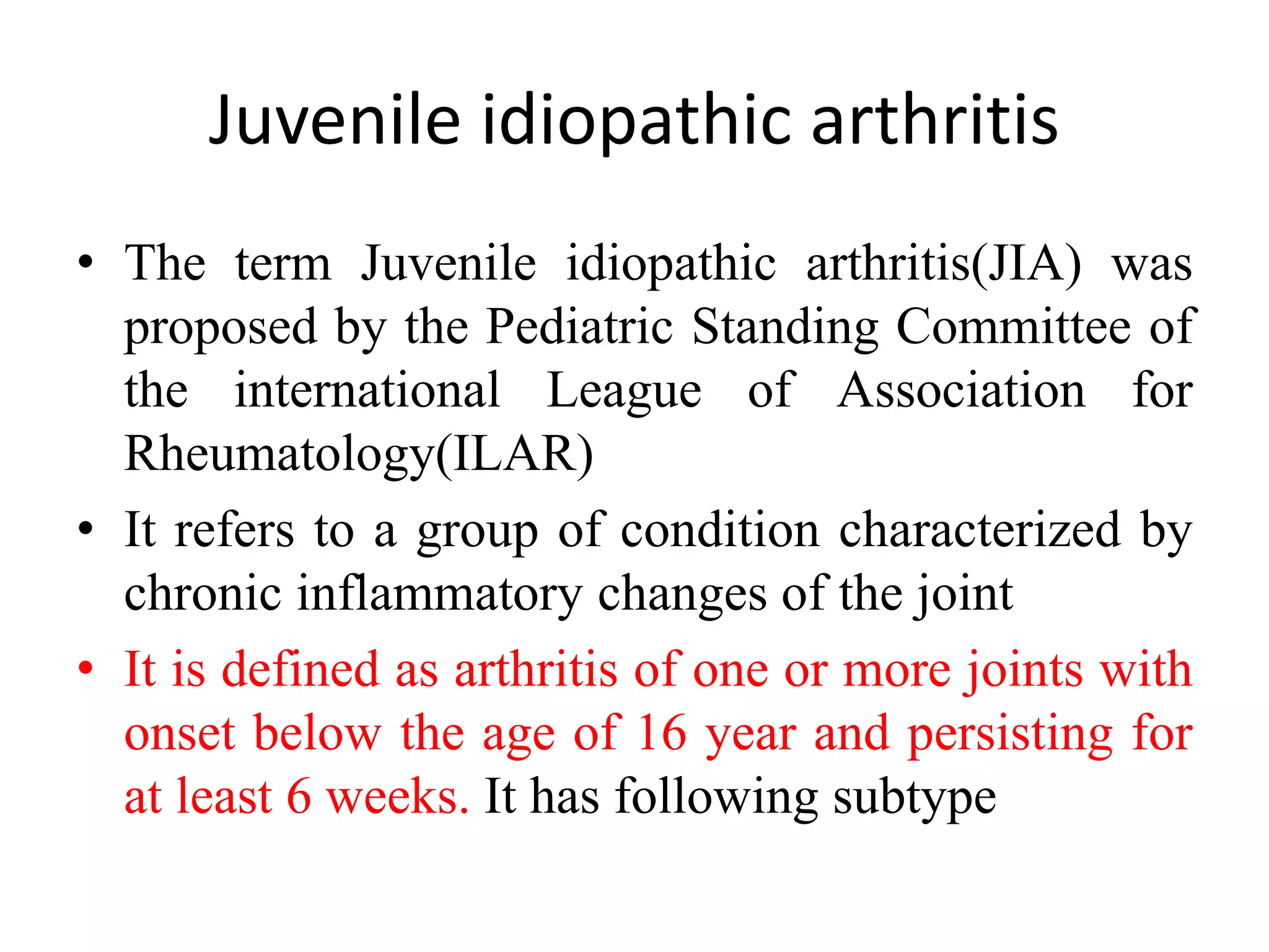 juvenile Arthritis | PPTX