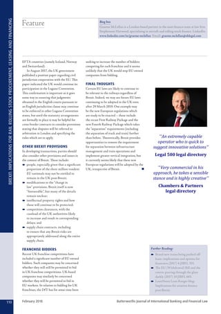 Brexit : implications for rolling stock procurement and financing | PDF