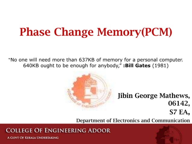 Phase Change memory | PPTX