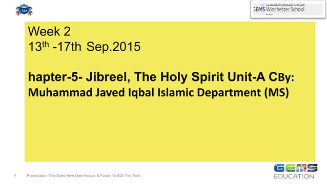 Jibreel the holy spirit yr 8 by muhammad javed iqbal | PPT