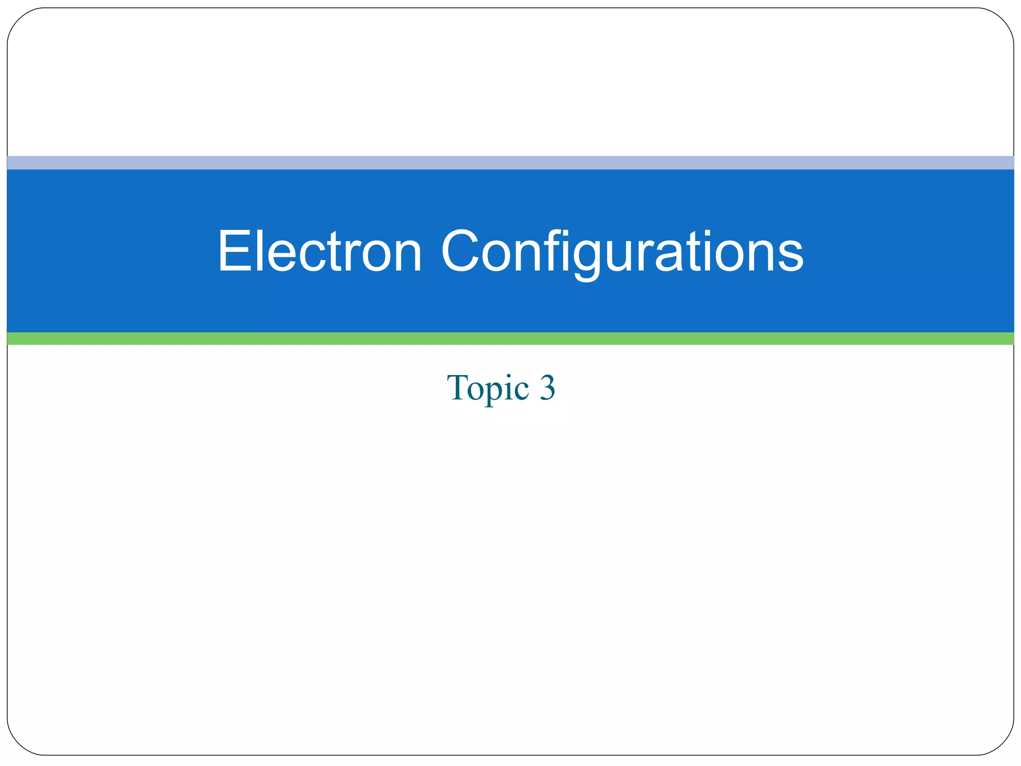 Chemistry- JIB Topic 3 Electron Configurations | PPT