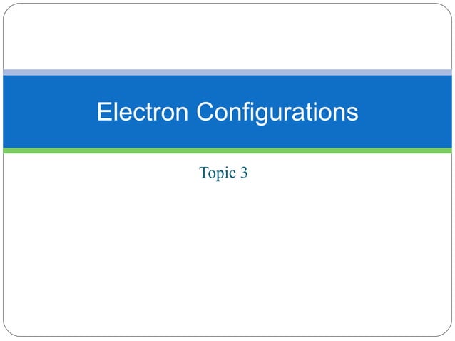 Chemistry- JIB Topic 3 Electron Configurations | PPT