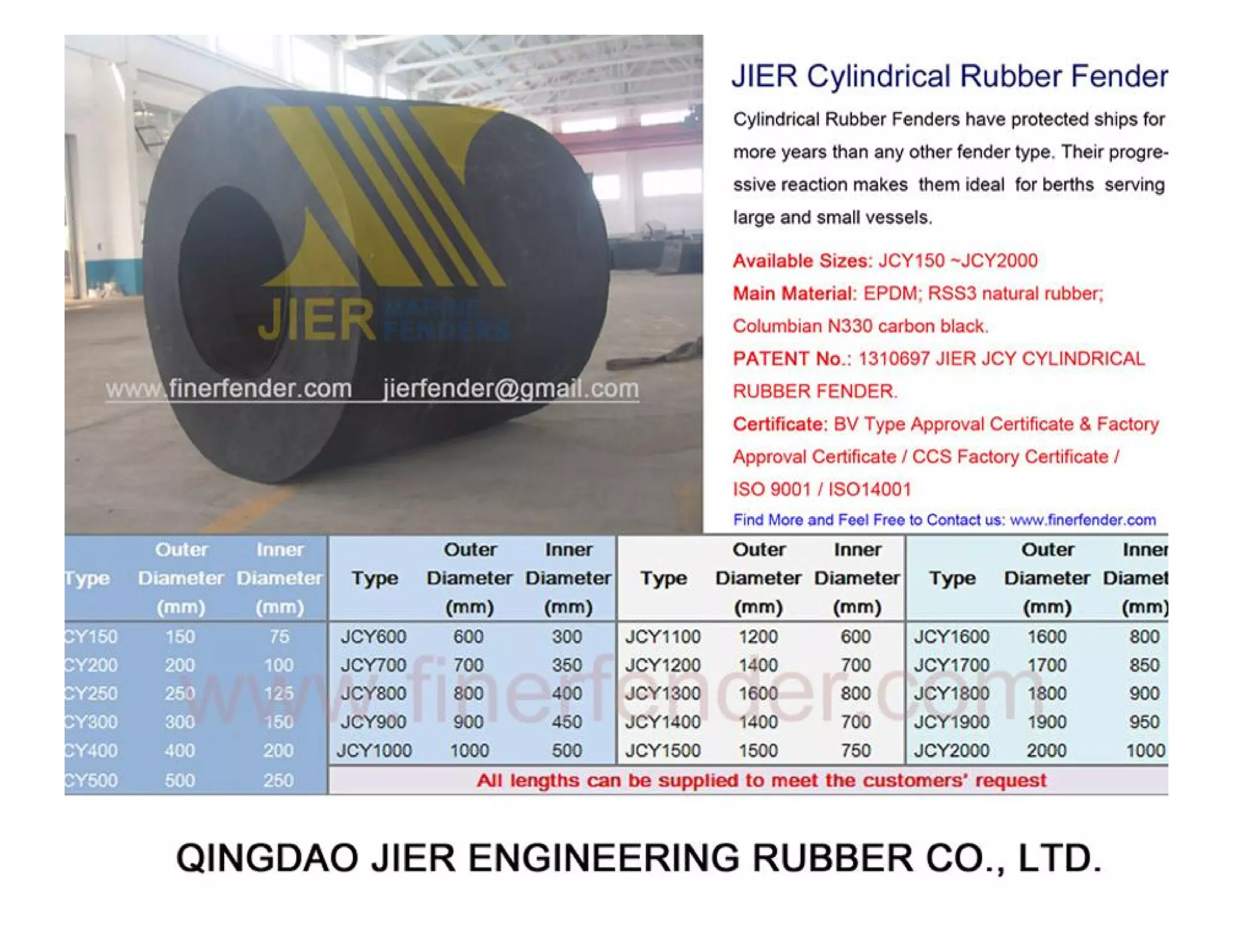 Jier cylindrical rubber fender | PDF