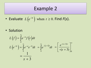 Jif 315 lesson 1 Laplace and fourier transform | PPT