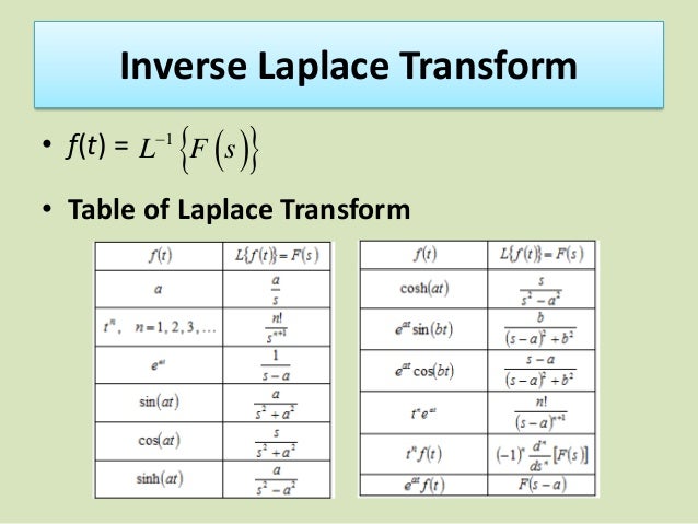 Inverse laplace transform table - dikidesktop
