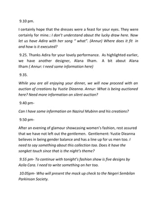 Speech / Text Script for Fahrin Ahmad at YUSTIE DIEANNA Charity Fashion ...