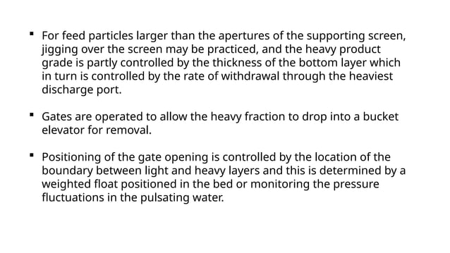 jigging, Mineral Processing, iron and steel making.pptx | Geology | Science
