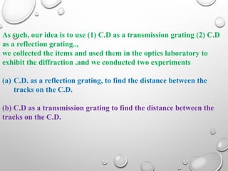 Compact Disc as a Diffraction grating-JIGNASA-2024.. (1).pptx