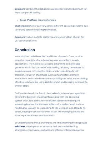 Advanced Selenium Automation with Actions & Robot Class | PDF