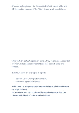 Effortless Test Reporting in Selenium Automation | PDF