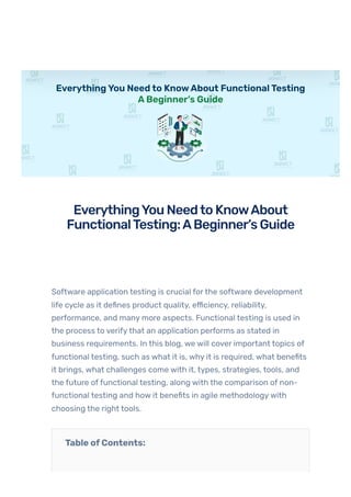 Everything You Need to Know About Functional Testing: A Guide | PDF