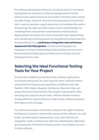 Everything You Need to Know About Functional Testing: A Guide | PDF