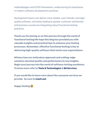 Everything You Need to Know About Functional Testing: A Guide | PDF