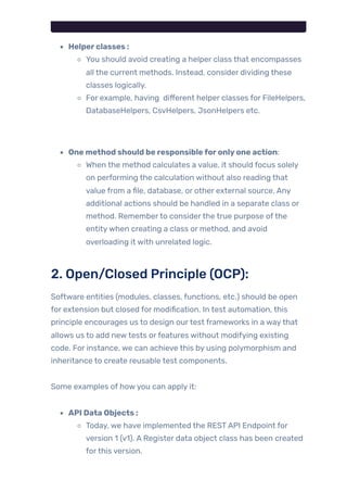 Examples of SOLID Principles in Test Automation | PDF