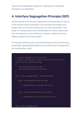 Examples of SOLID Principles in Test Automation | PDF