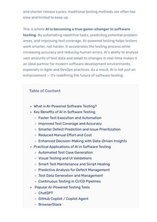 AI in Modern Software Testing: Smarter QA Today | PDF
